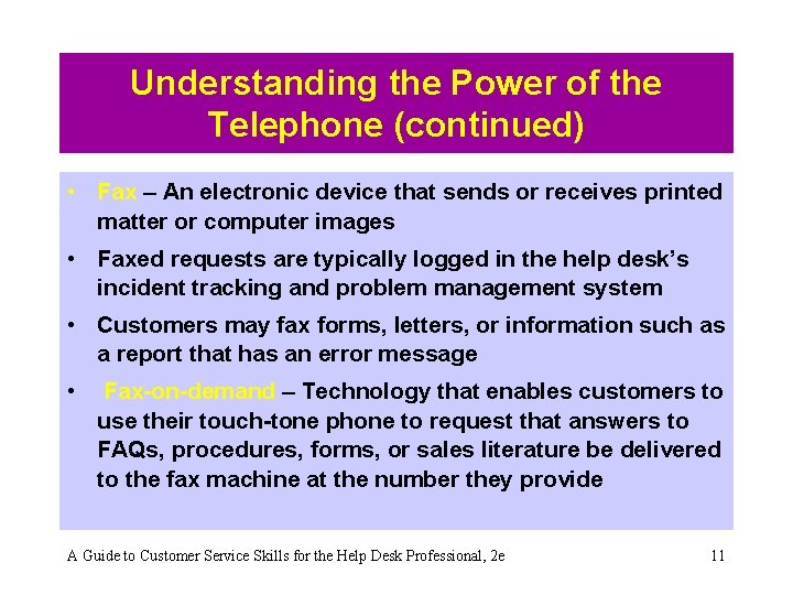 Chapter 3 Winning Telephone Skills A Guide to