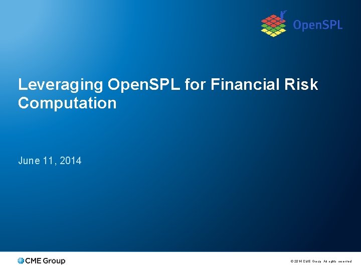 Leveraging Open SPL for Financial Risk Computation June