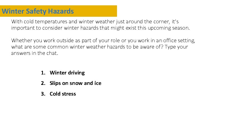 Morning Safety Minute Week 15 October 13 2020