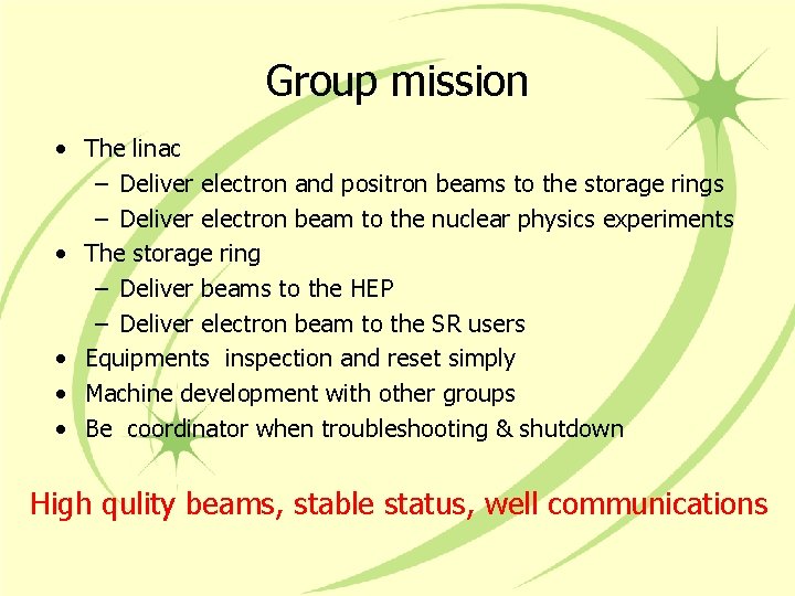 The Operation Group at BEPCII Workshop on Accelerator