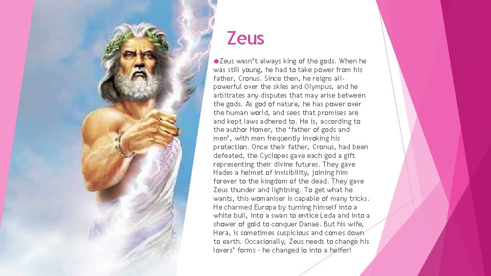 Ancient Greek By Emma Walmsley Zeus Is my