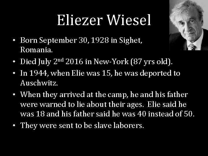 NIGHT Memoir by Elie Wiesel Context of Night