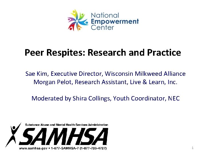 Peer Respites Research and Practice Sae Kim Executive