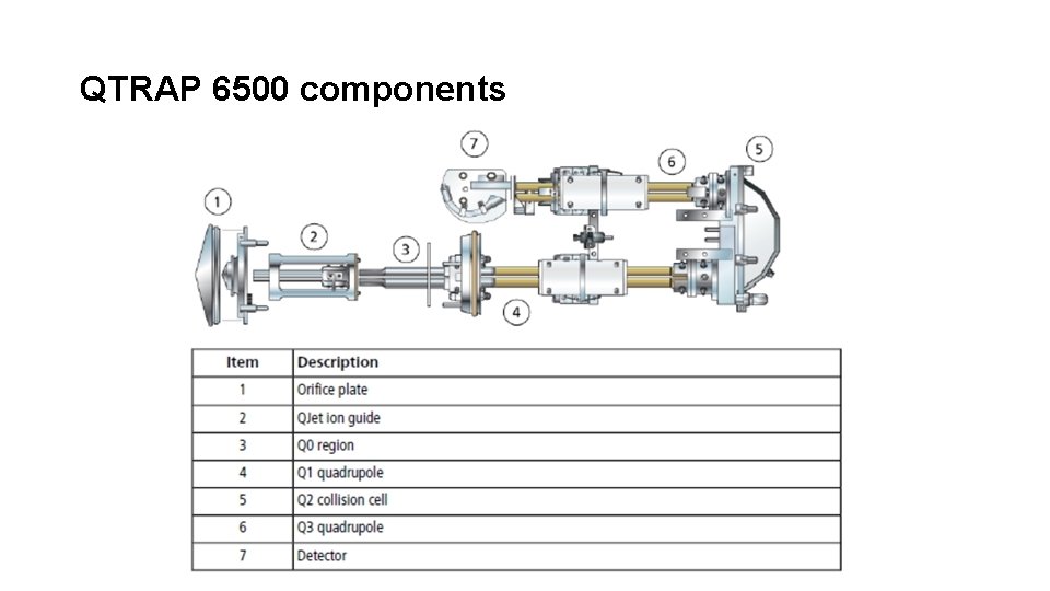 Parts of QTRAP6500 and allied instruments Chromatography terms