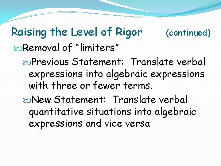 2009 Mathematics Standards of Learning Training Institutes Algebra