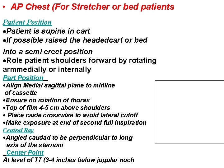 Lecture 21 Indications for chest Radiography Clinical Problem