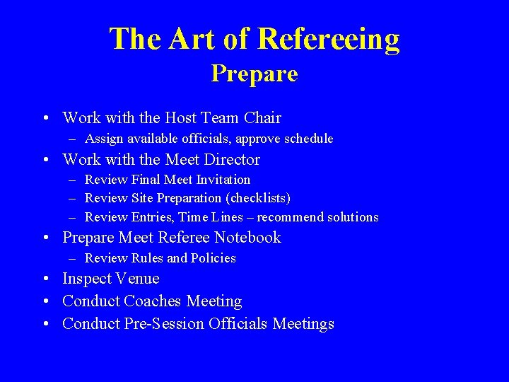 Meet Referee Introduction Rules Regarding the Referee Qualities