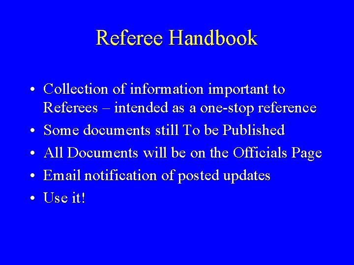 Meet Referee Introduction Rules Regarding the Referee Qualities