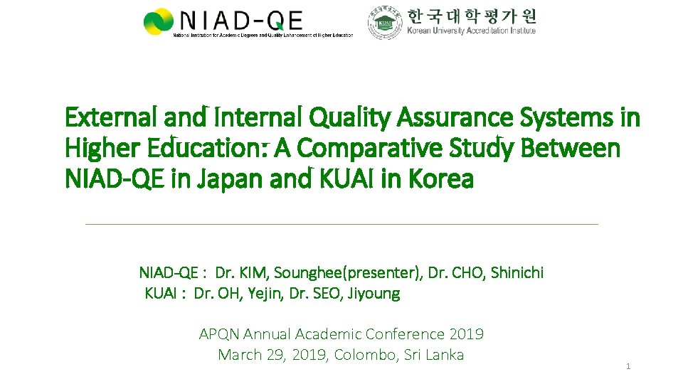 External and Internal Quality Assurance Systems in Higher
