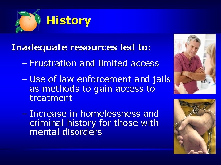 Youth Mental Health April 9 2013 Overview History