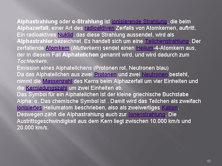 START MIT ENTER 1 RADIOAKTIVITT bersicht Strahlungsarten Halbwertszeiten