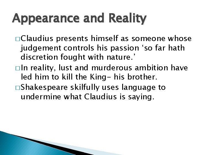 Hamlet Act One Act One Scene Two Claudius
