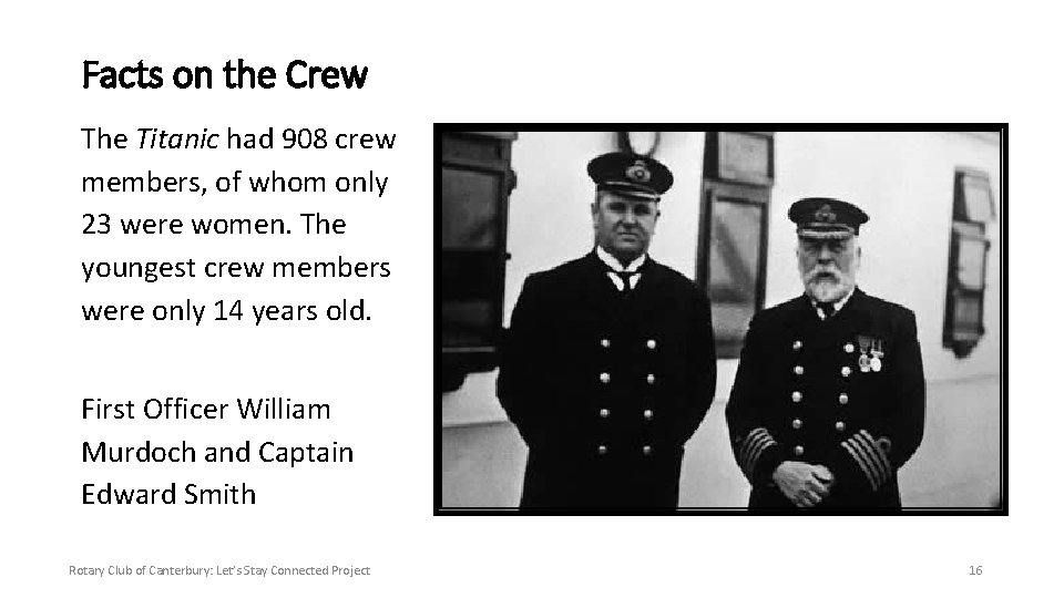 The Titanic A Royal Mail Ship Rotary Club