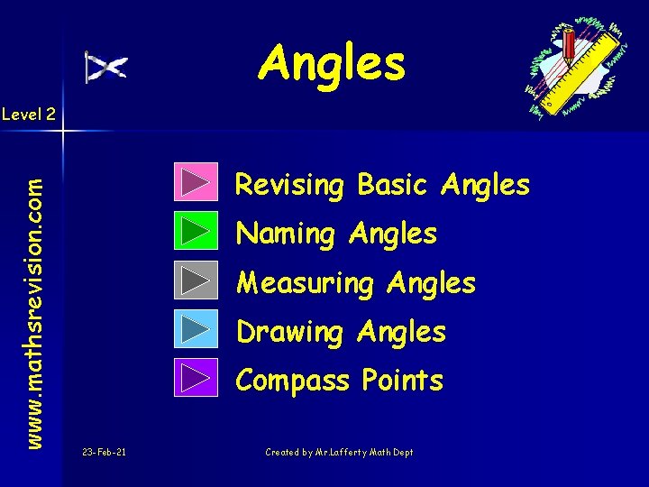 Angles www mathsrevision com Level 2 Revising Basic