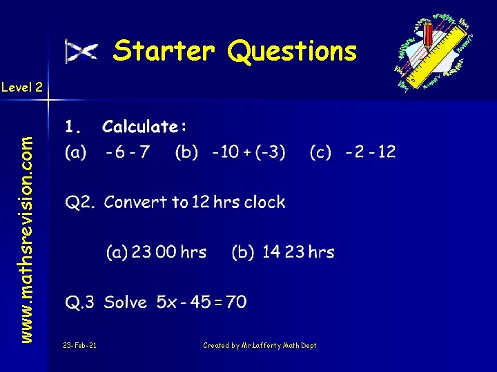 Angles www mathsrevision com Level 2 Revising Basic