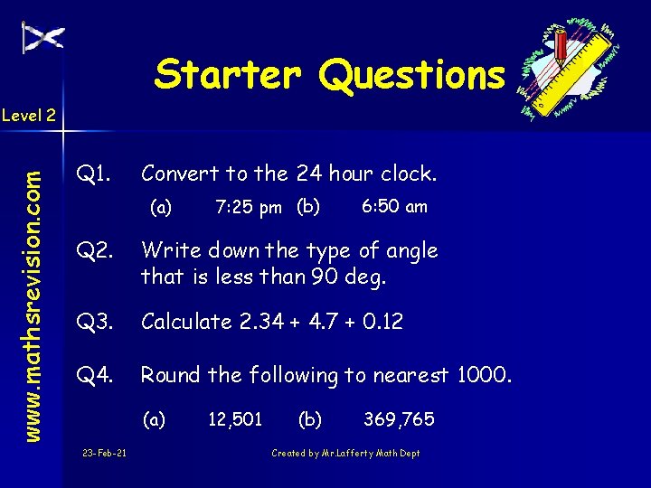 Angles www mathsrevision com Level 2 Revising Basic