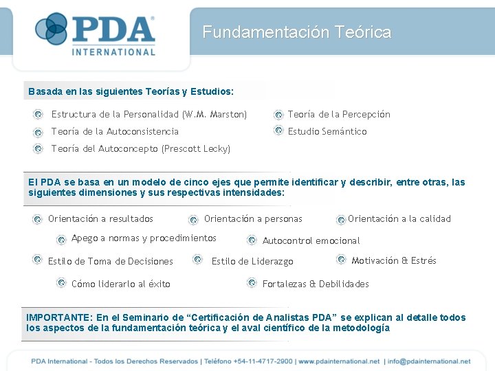Evaluacin de Perfiles PDA Personal Development Analysis Qu