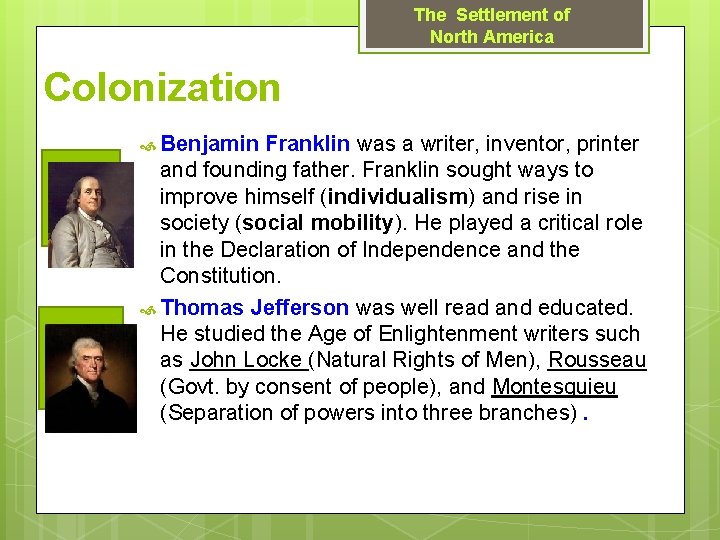 The Settlement of North America United States History