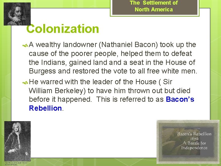 The Settlement of North America United States History