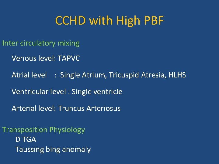 CCHD with Low PBF No PAH TOF Equivalents