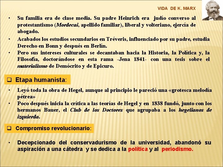 KARL MARX 1818 1883 VIDA DE K MARX