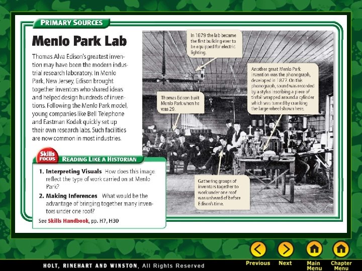 Chapter 14 The Second Industrial Revolution Section Notes