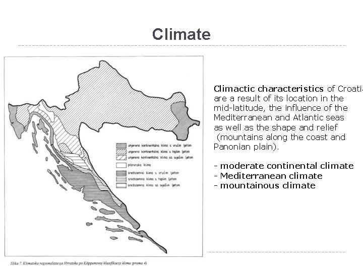 CROATIA Climate and vegetation Geographic position of Croatia