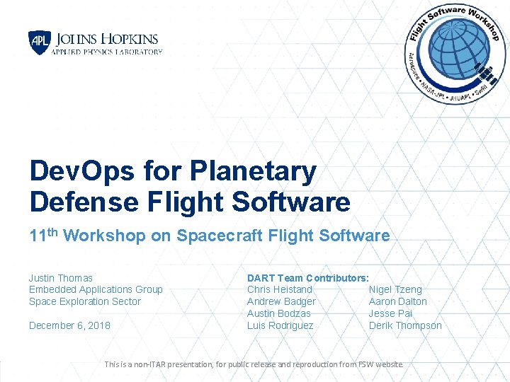 Dev Ops for Planetary Defense Flight Software 11