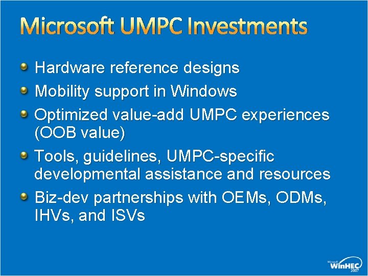 UltraMobile PC UMPC Ecosystem Vikram Madan Development Manager