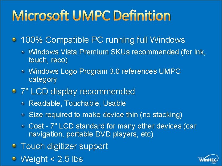 UltraMobile PC UMPC Ecosystem Vikram Madan Development Manager