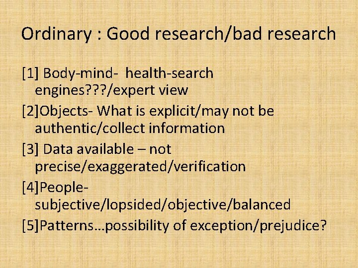 Good Research and Bad Research M A PHILOSOPHY