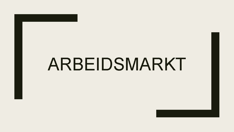 ARBEIDSMARKT Leerdoelen Aan het einde van de les