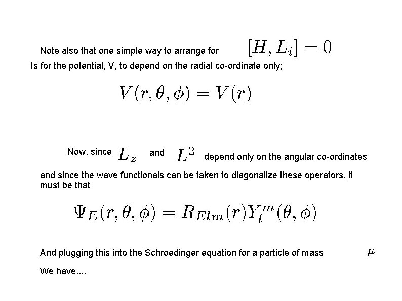 Central potential problem and angular momentum What is