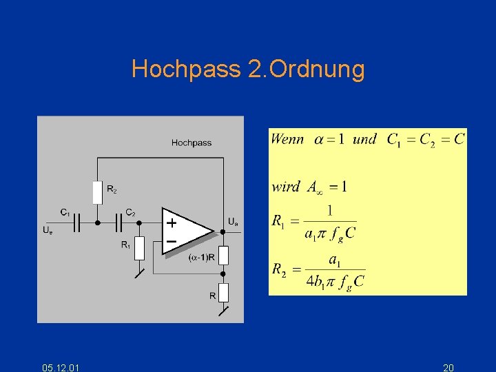 Elektronisch messen steuern regeln Filter Tiefpass TP Hochpass