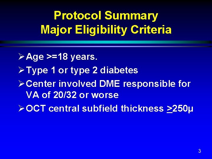 LaserRanibizumab Triamcinolone for DME Study DRCR net Protocol