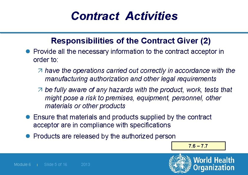 Basic Principles of GMP Contract Production Analysis and