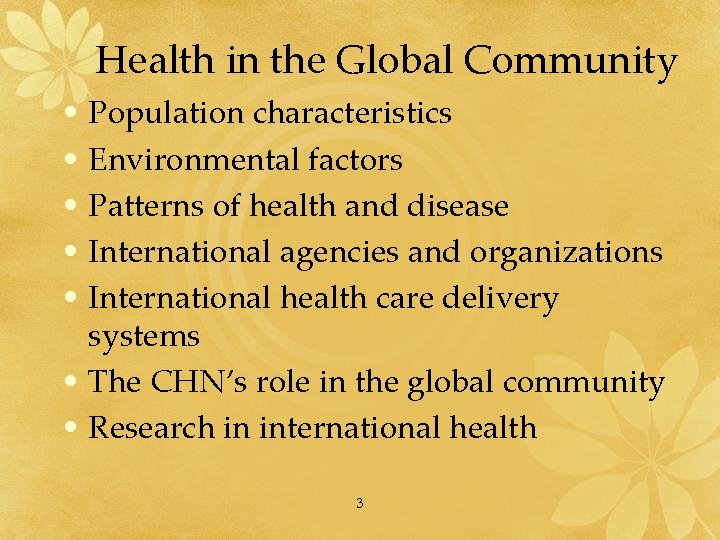Chapter 15 Health in the Global Community Human