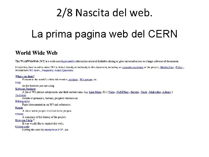 Il web Dalle origini a Mass Media Antica