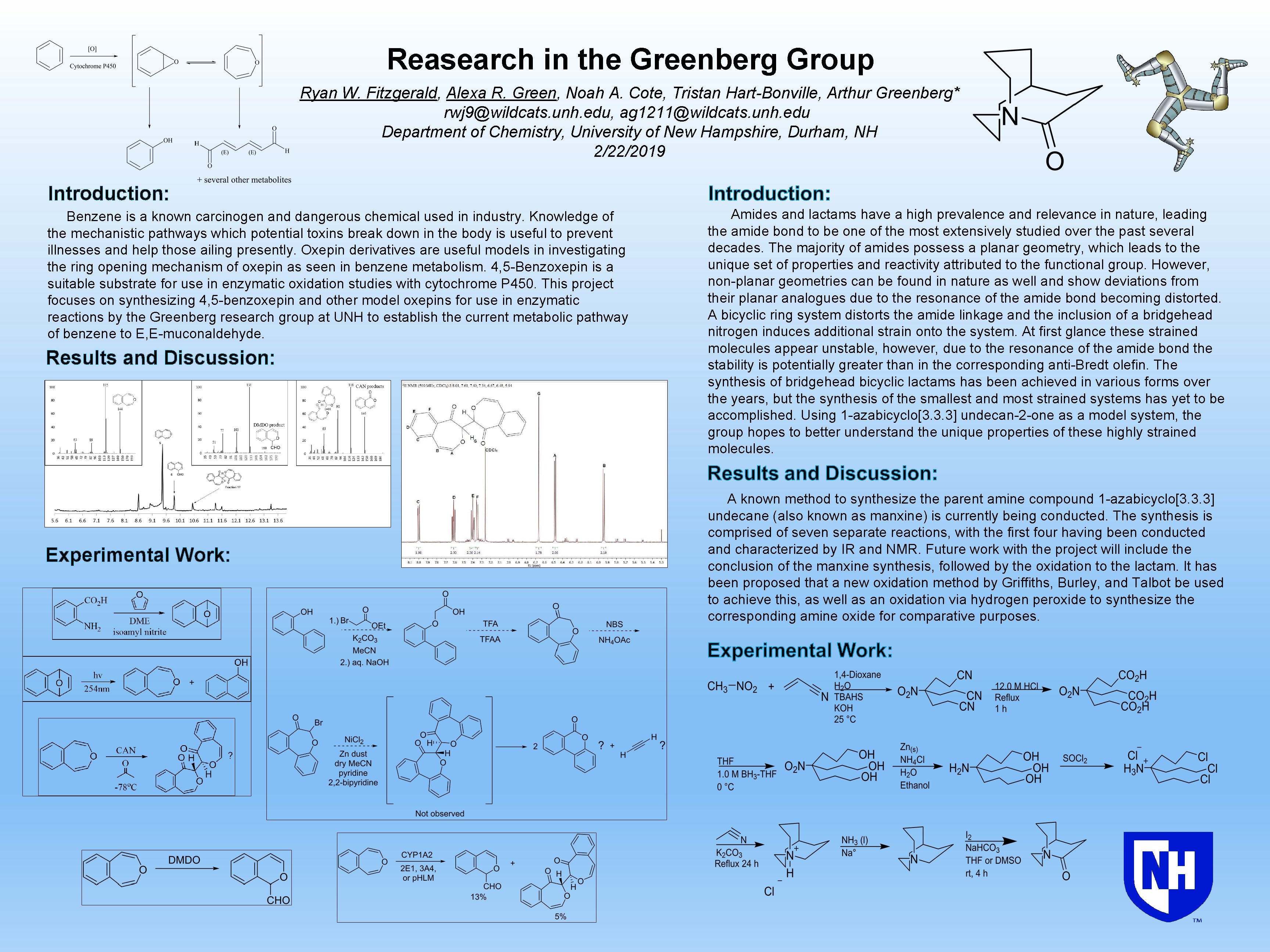 Reasearch in the Greenberg Group Ryan W Fitzgerald