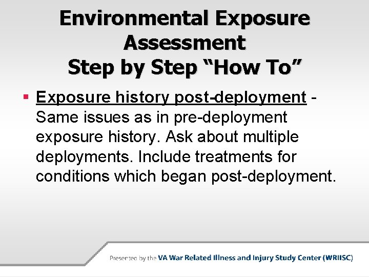 How to conduct an environmental exposure assessment for
