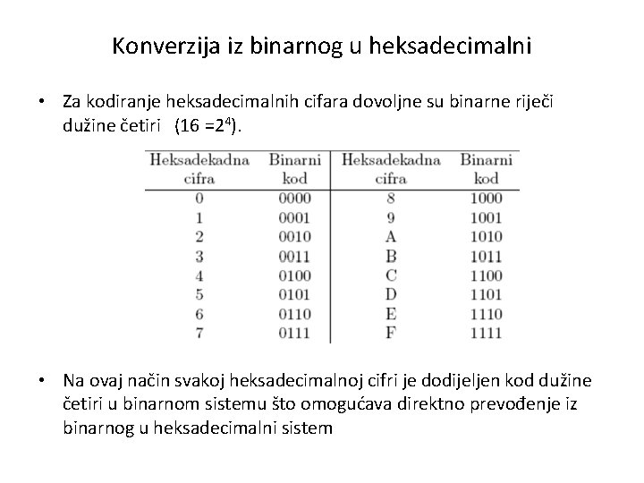 BROJNI SISTEMI DECIMALNI BINARNI OKTALNI HEKSADECIMALNI DECIMALNI BROJNI
