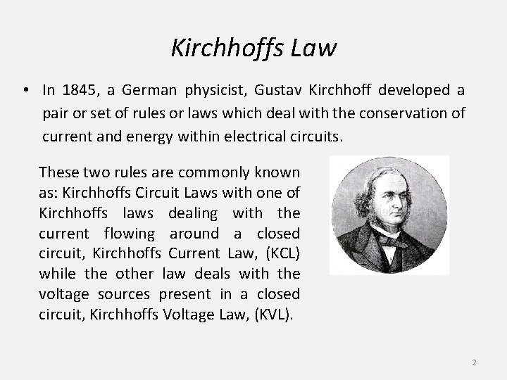 Robots Theory Kirchhoffs Law Kirchhoffs Law In 1845