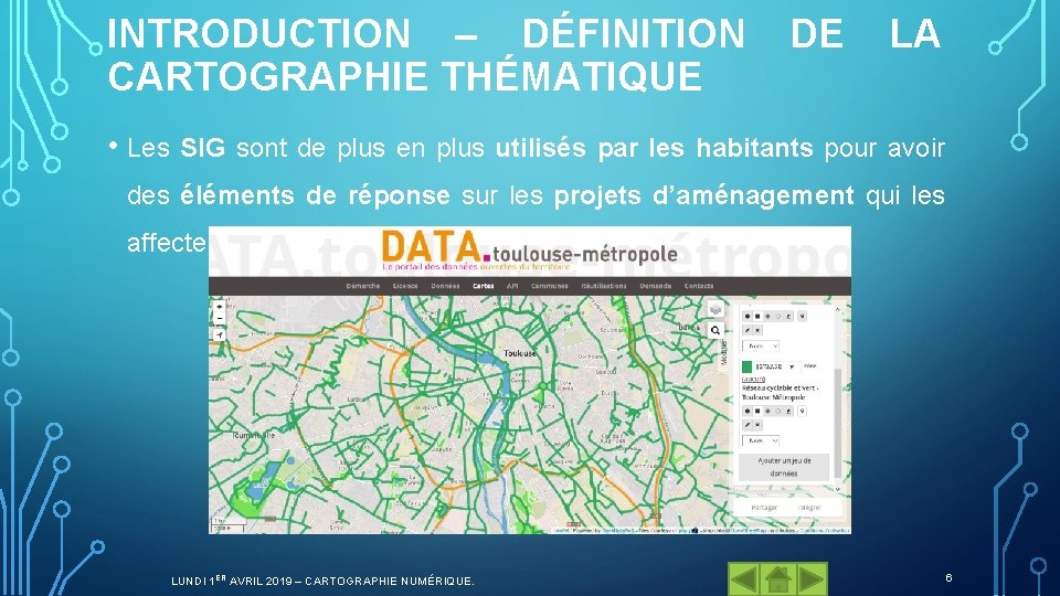 CARTOGRAPHIE NUMRIQUE INTRODUCTION LA CARTOGRAPHIE THMATIQUE ET LMENTS
