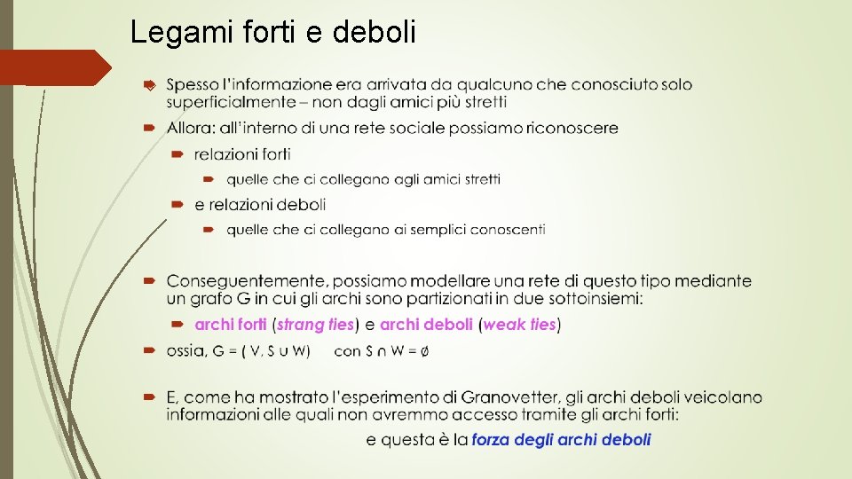 Reti come grafi dalla struttura disomogenea Introduzione Il