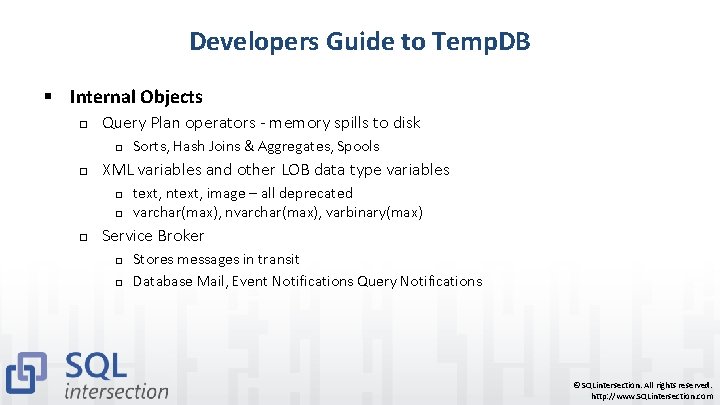 SQLintersection Session Tuesday 3 00 pm 4 00