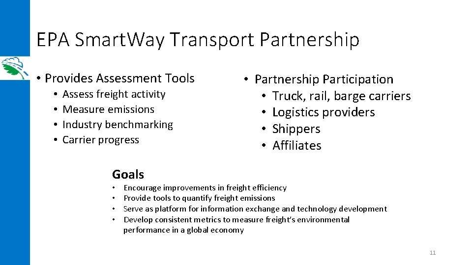 EPA Smart Way Transport Partnership Assessing Transportation Emissions