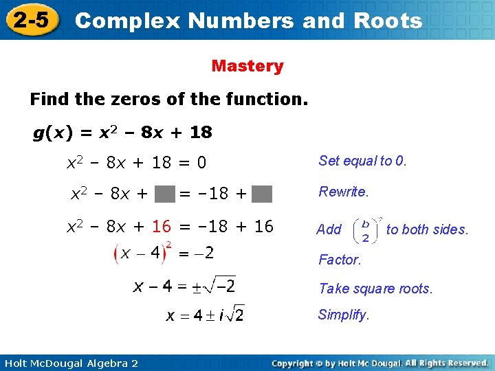 2 5 Complex Numbers and Roots Warm Up