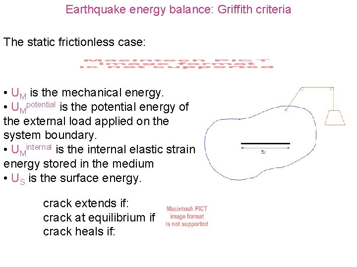 Introduction to Earthquake Energy Balance Mechanical energy surface