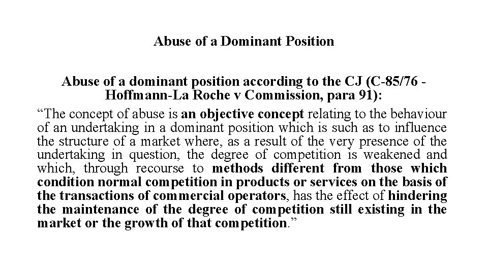 Administration in International Organizations PUBLIC COMPETITION LAW Class