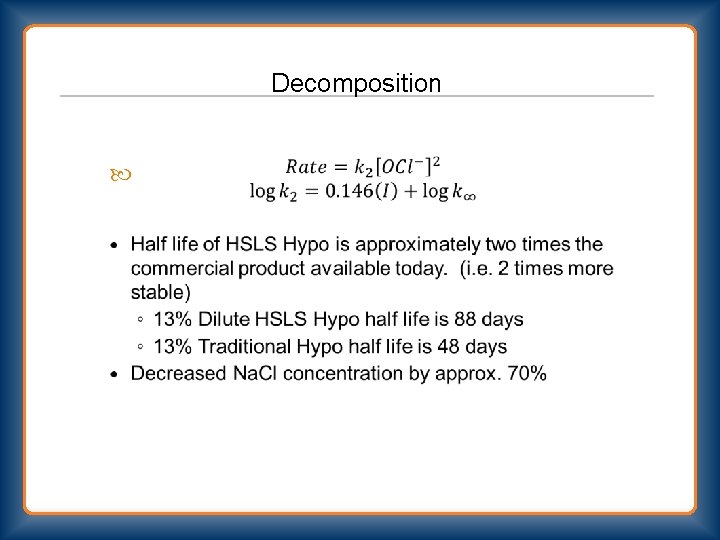 High Strength Low Salt Hypo HSLS Hypo Improved